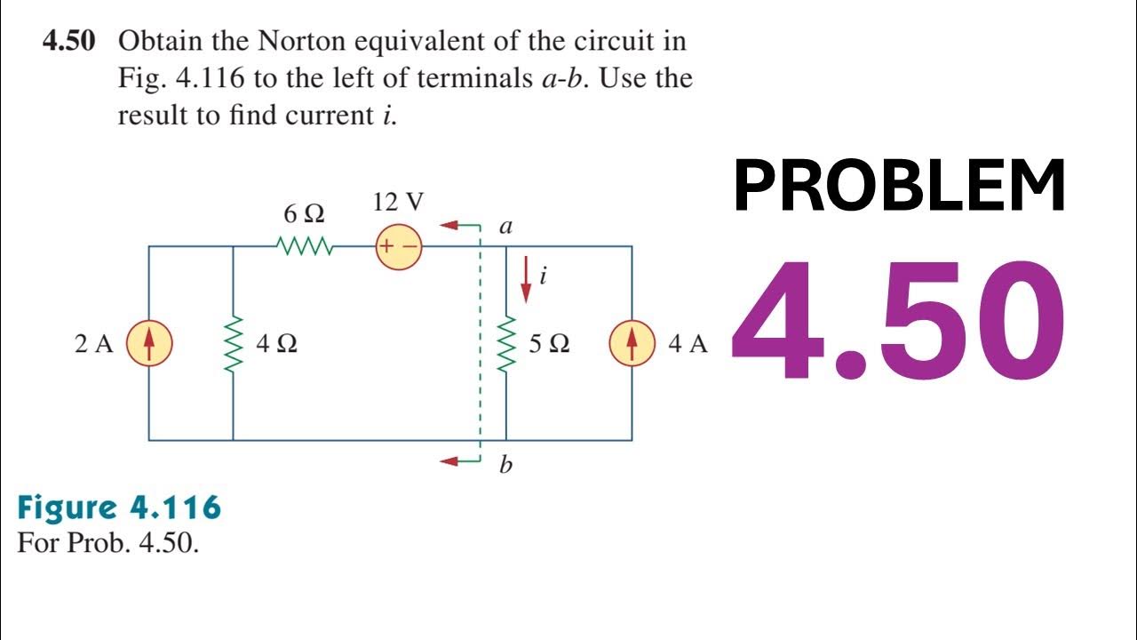 Problem 4.50 Fundamental of Electric Circuits (Alexander/Sadiku) 5th Ed - Norton equivalent ...