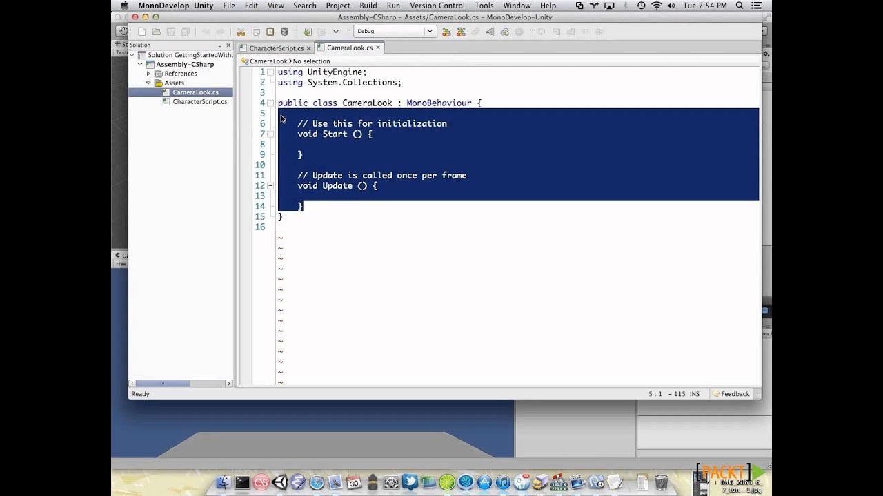 Unity 4 Scripting Tutorial: Creating a First-person Character Controller | packtpub.com - YouTube