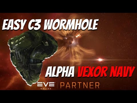 EVE Online: C3 wormholes | ALPHA friendly Vexor Navy Issue - YouTube