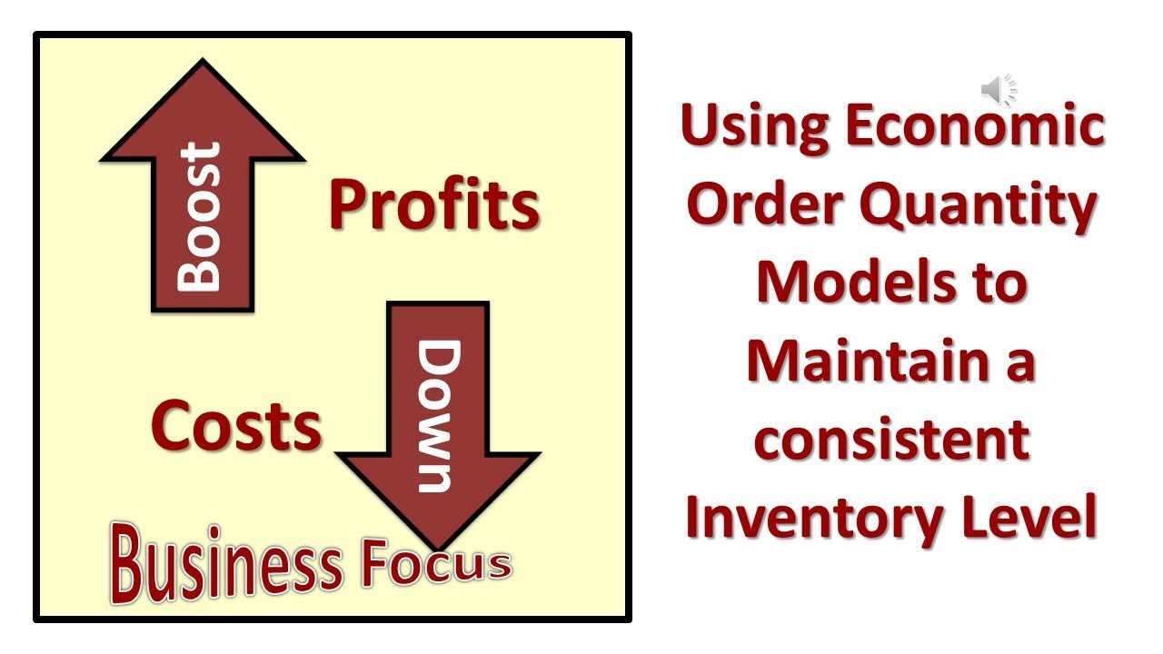 Using Economic Order Quantity Models to Maintain a consistent Inventory ...