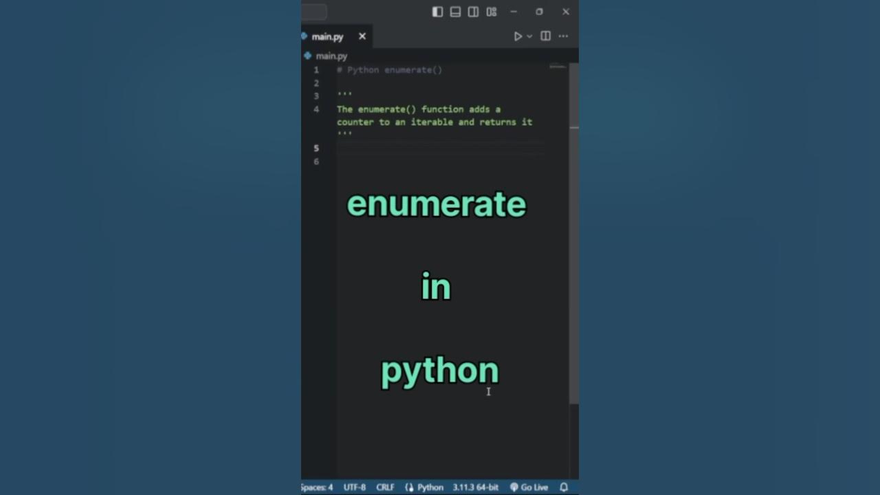 Enumerate In Python Learn Python Enumerate Python Programming Coding Youtube