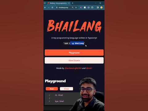 Bhai Lang - A toy programming language written in Typescript - YouTube