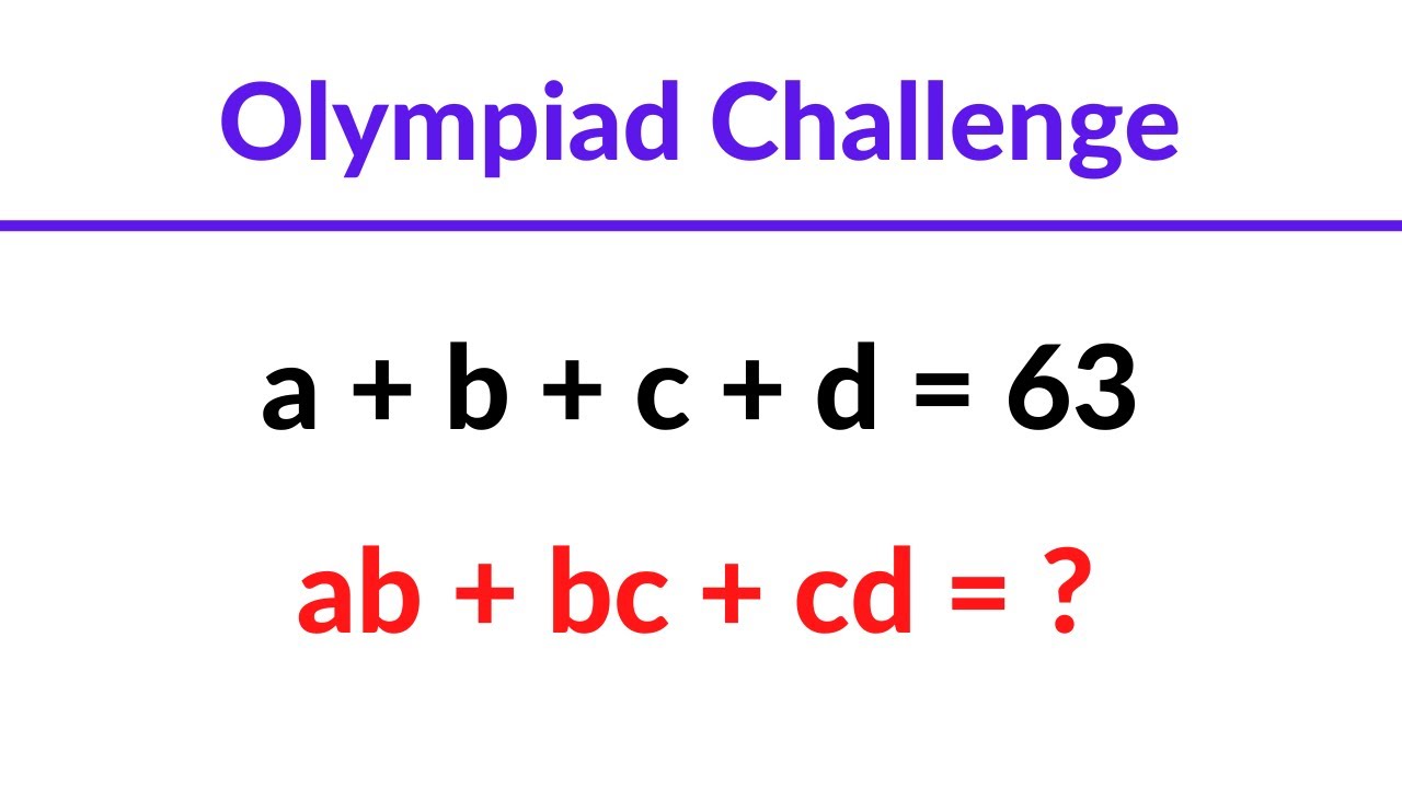 A Nice Algebra Challenge - Olympiad Mathematics - YouTube