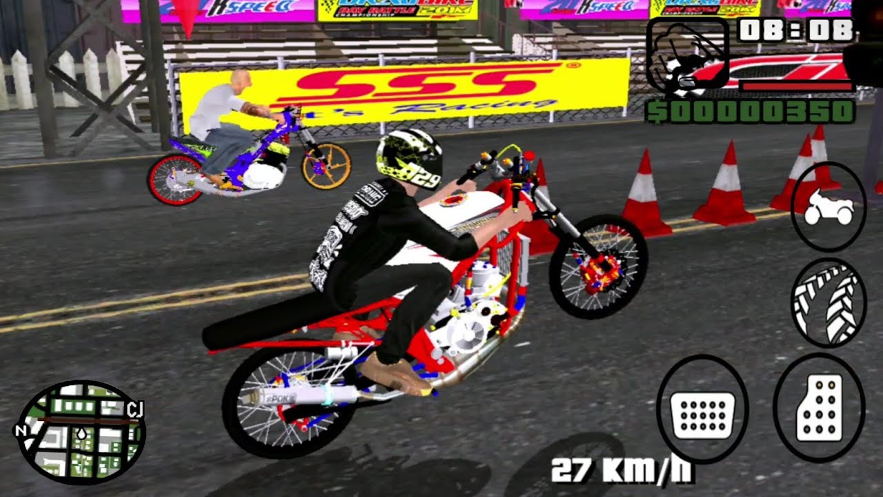 Balap Liar Denis Kancil Drag Ninja Ghost Rider 1200 meter versi GTA ...