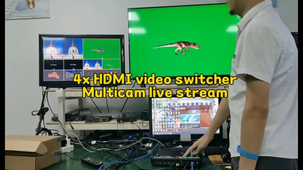 Multicam live streaming 4xHDMI live recording streaming video switcher ...