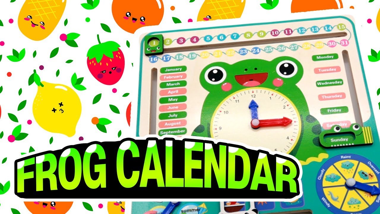 CUTE FROG Calendar Toy | LEARNING Month Date Clock Weather Season Etc ...