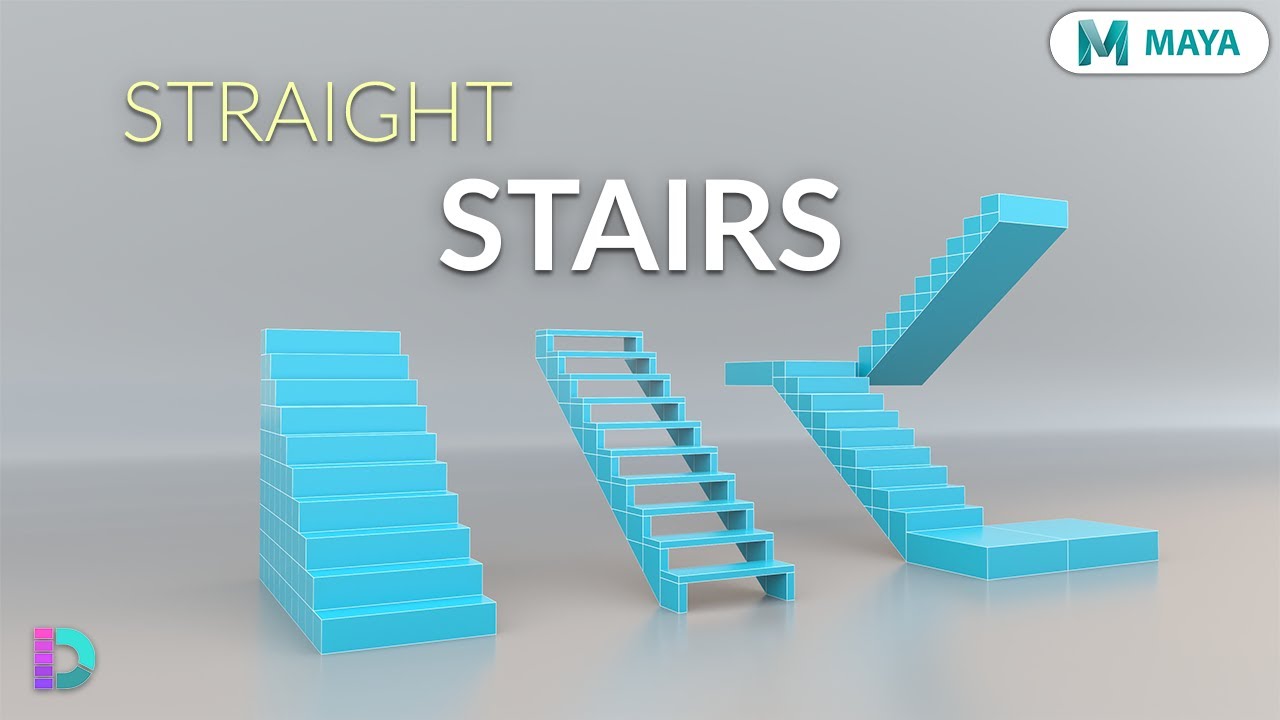 Model Stairs In Maya | Straight Stairs - YouTube