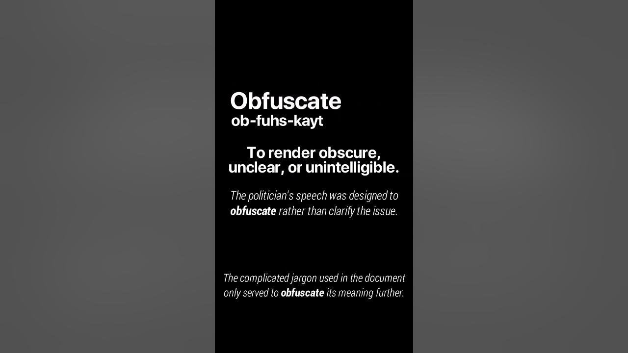 Word of the Day: OBFUSCATE - Meaning & Examples 📚 #interesting # ...