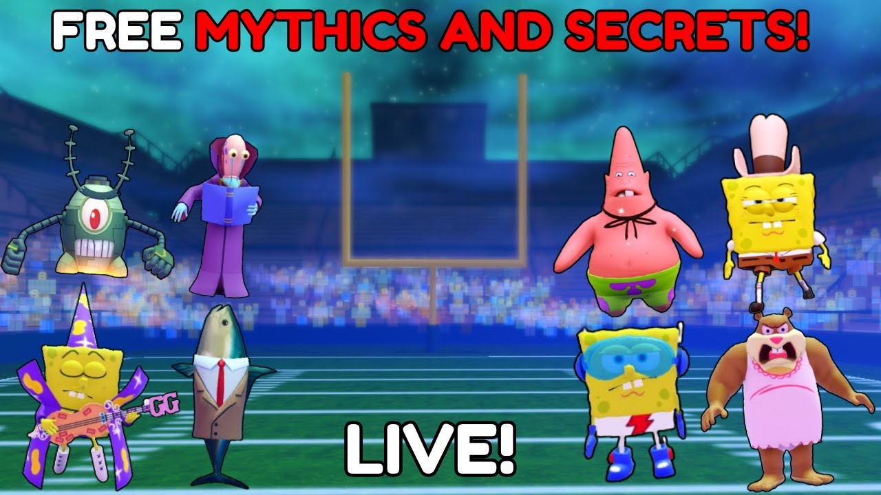 GIVING AWAY TONS OF MYTHICS AND SECRETS LIVE! (SpongeBob Tower Defense ...