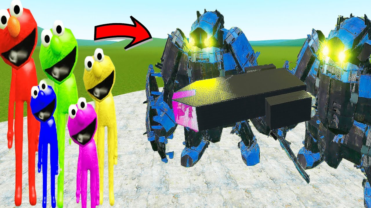 ELMO FAMILY VS TRANSFORMERS OF THE GALAXY In Garry's Mod! - YouTube