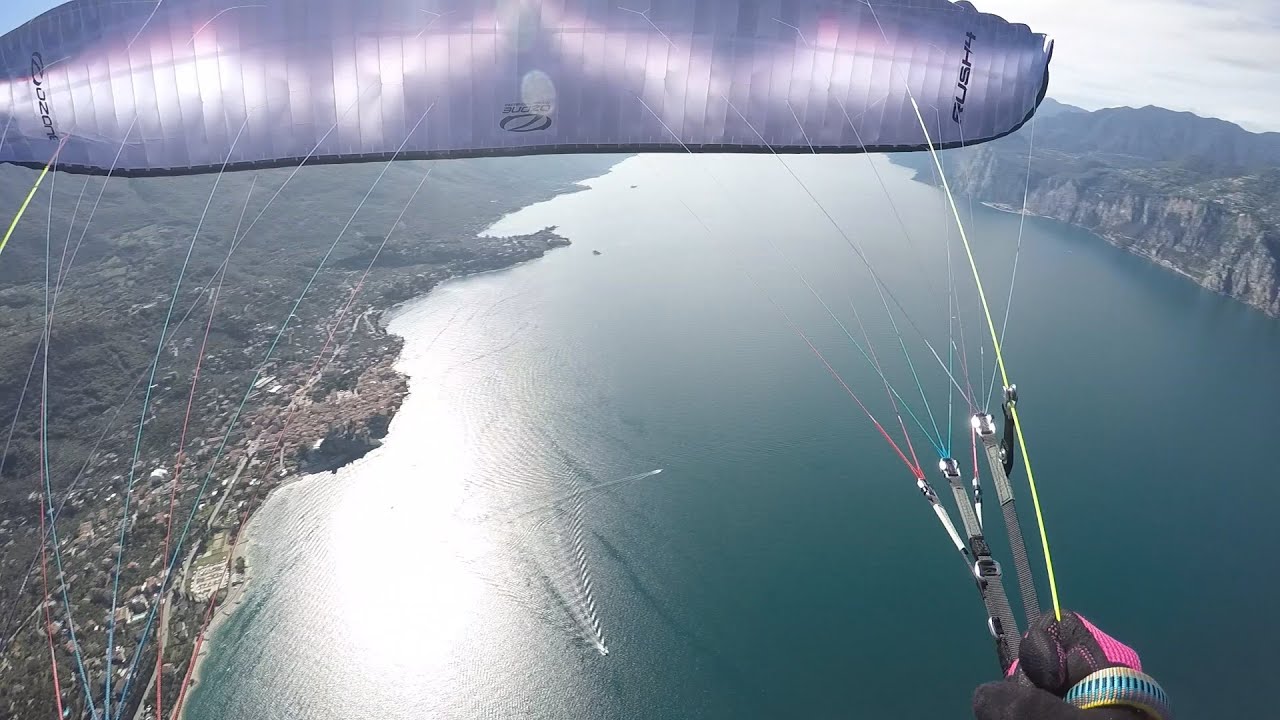 Deep spiral practice at Lake Garda Italy - Ozone Rush4 - YouTube