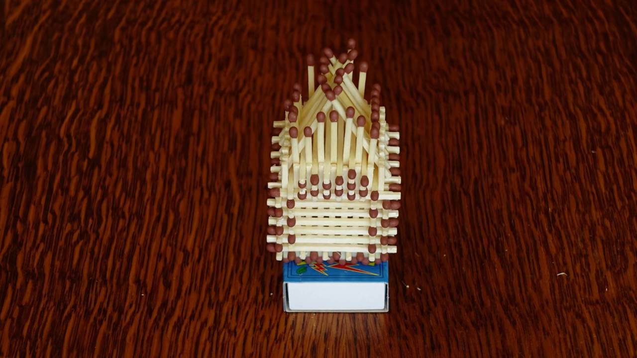 Matchstick house timelapse - YouTube