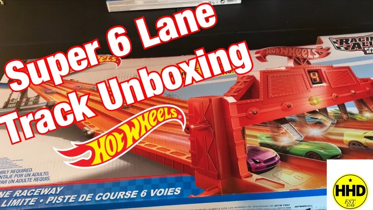 Hot Wheels Super 6 Lane Track Unboxing - YouTube
