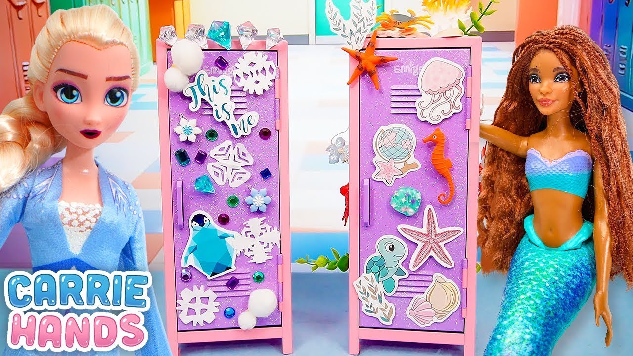 Disney Princesses Elsa & Ariel DIY Custom Back to School Locker ...