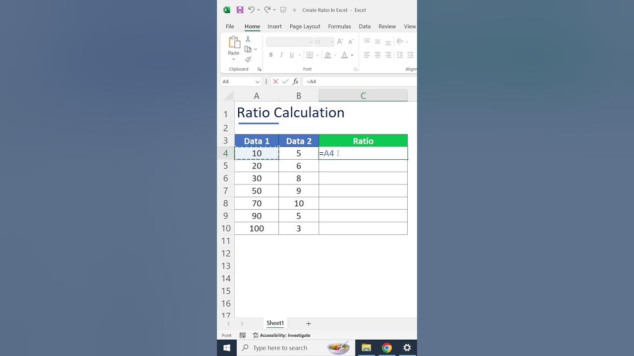 Calculate Ratio | Excel Formulas & Tricks in One Minute | #microsoftexceltutorial - YouTube