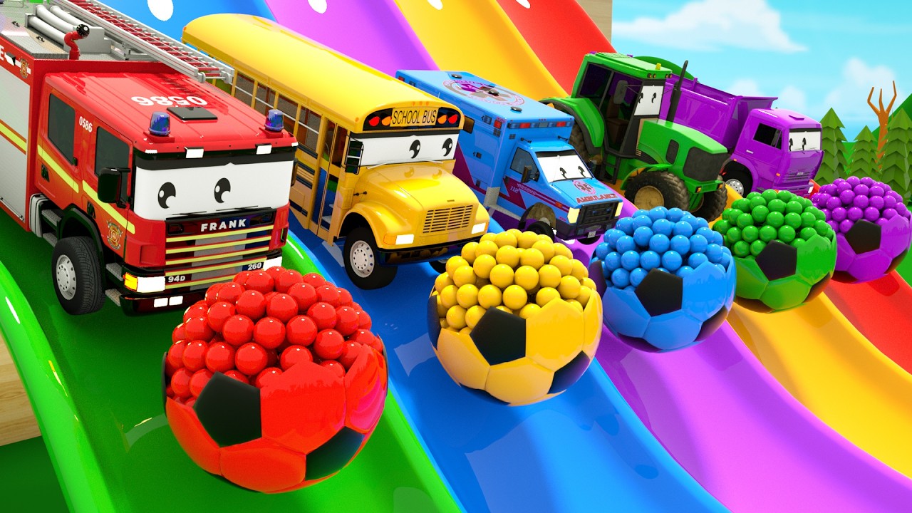 We bounce balls and sing songs Wheels On the Bus (Learn Colors) - Baby ...