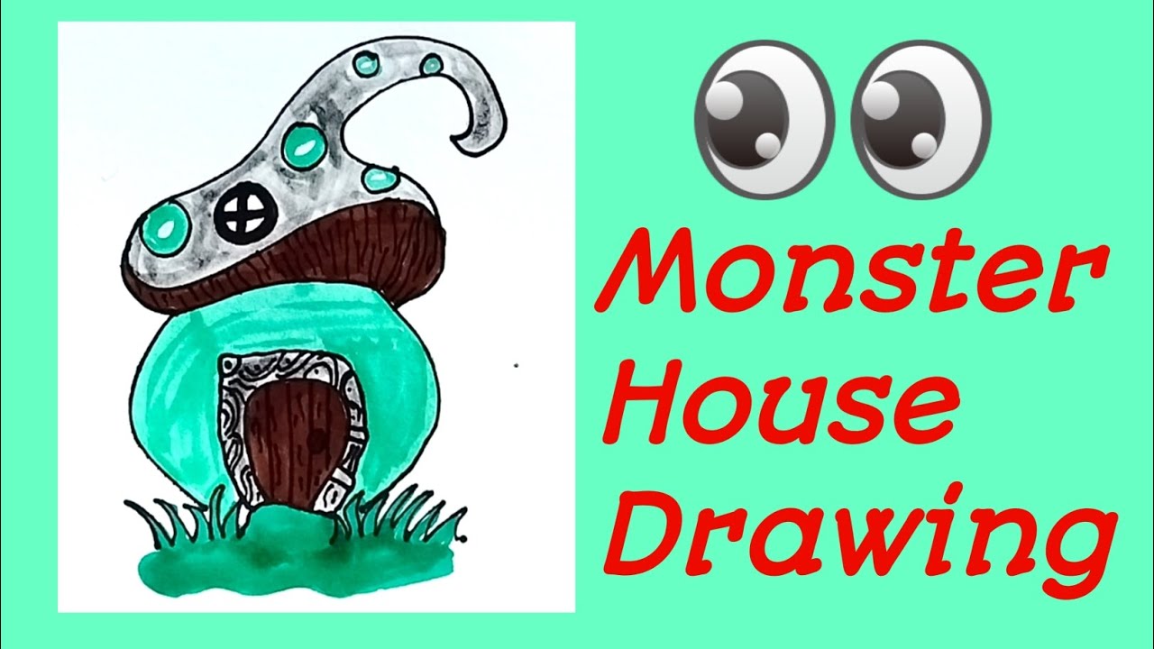 How to draw a Monster House || Easy Hut Drawing || Step by step ...