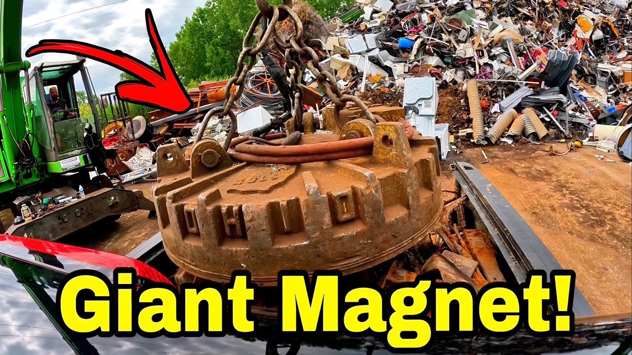 GIANT Magnet Fishing Scrap Yard Recycle! - YouTube