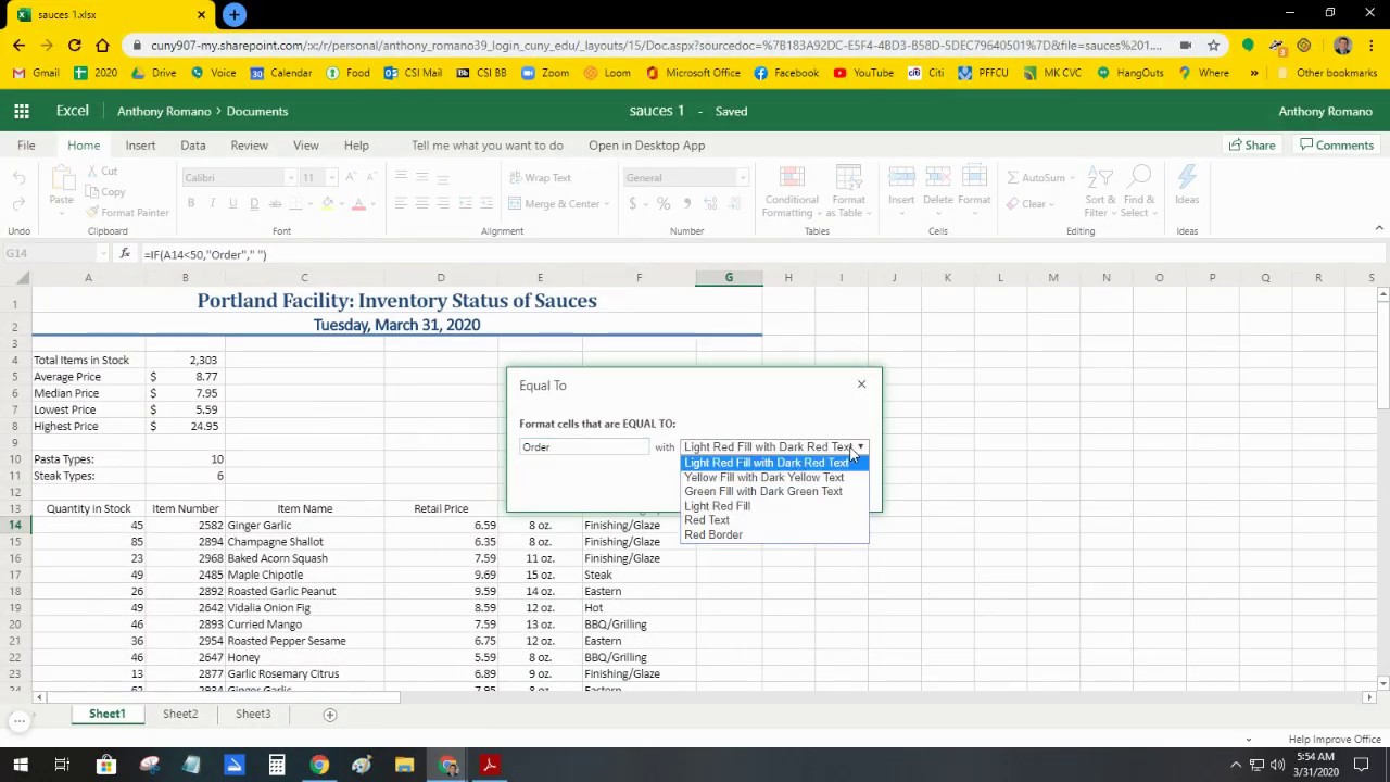 Excel Lab 5 The If Function Conditional Formatting Copying Functions And Formats Youtube 