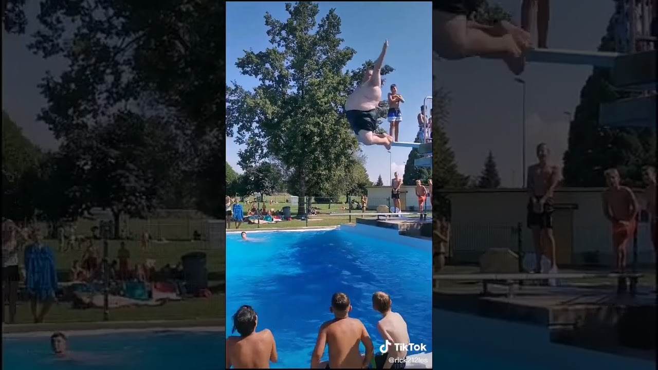 Fat man dives in a pool 😂 - YouTube