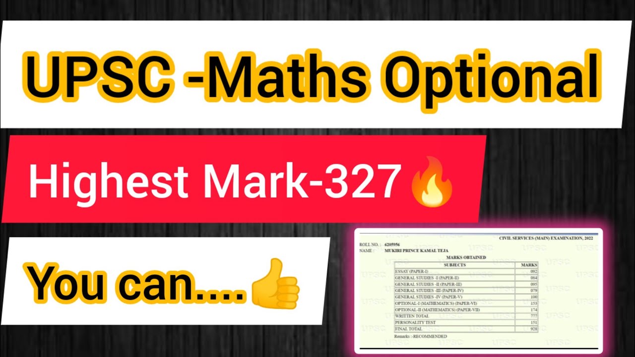 UPSC Maths optional mark :327 | UPSC Maths optional #maths - YouTube