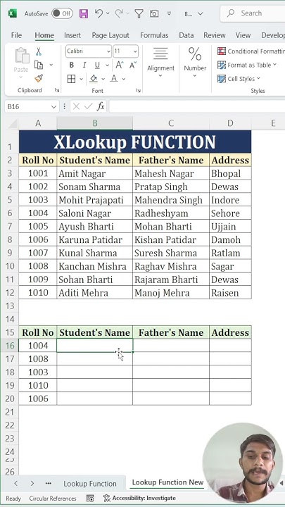 Search Data Smartly Using XLOOKUP in Excel.🧠#excel #exceltips #excelshorts #globalcomputerworld ...