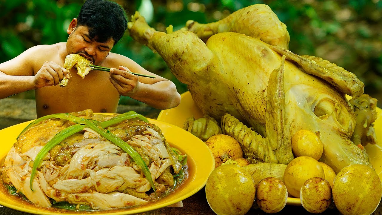 CHICKEN RECIPE | Cooking Chicken Green Mustard Plant For Food | Amazing ...