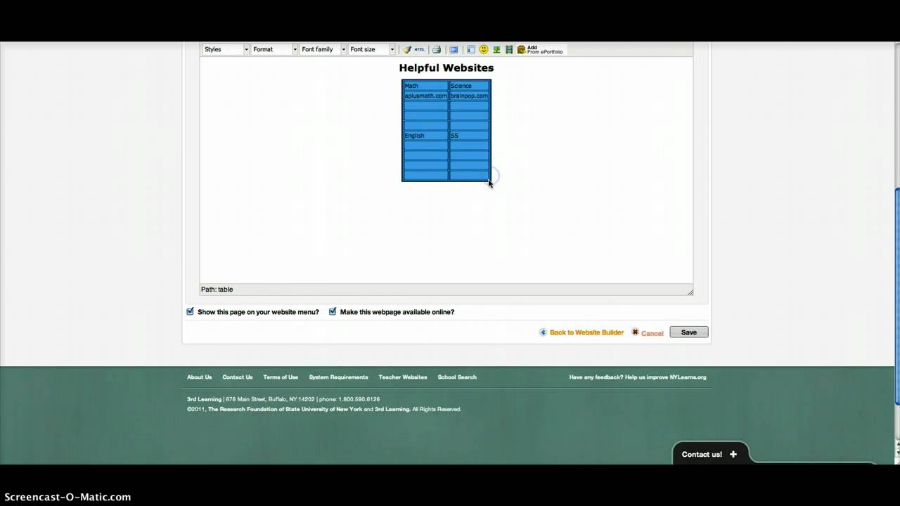 NY Learns & Visible Tables - YouTube