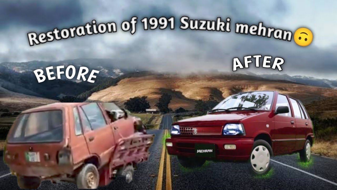 Restoration of Suzuki mehran 1991 to new|part 2|33 years old car|spacer ...