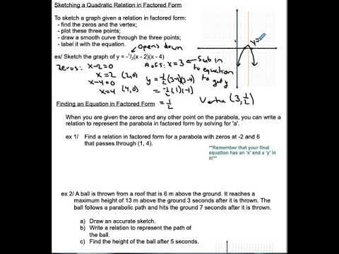 MPM 2D 3 3 Factored Form - YouTube