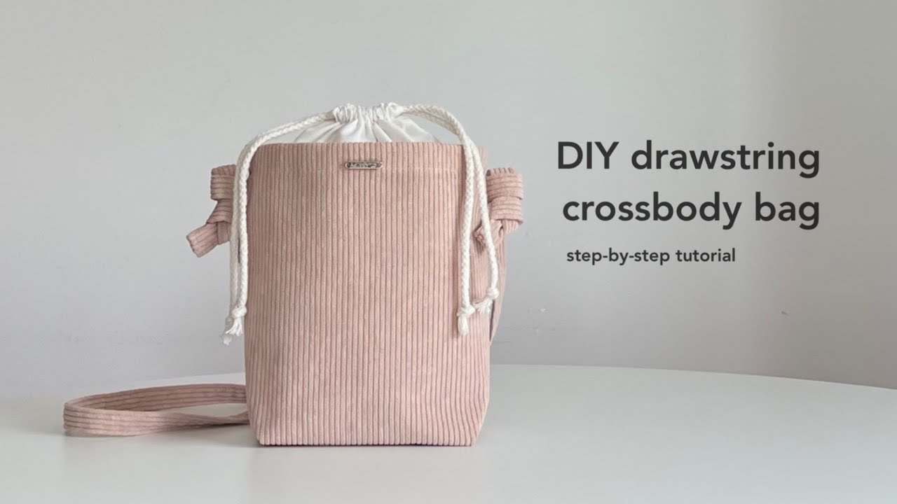 DIY drawstring crossbody bag | How to make drawstring bag - YouTube