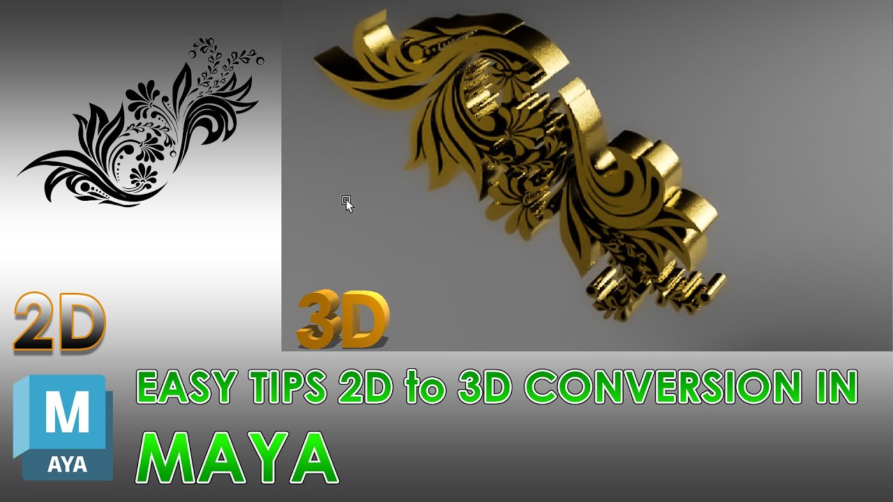 2D to 3D Conversion in MAYA / Easy Tips and Shortcut in MAYA #maya ...