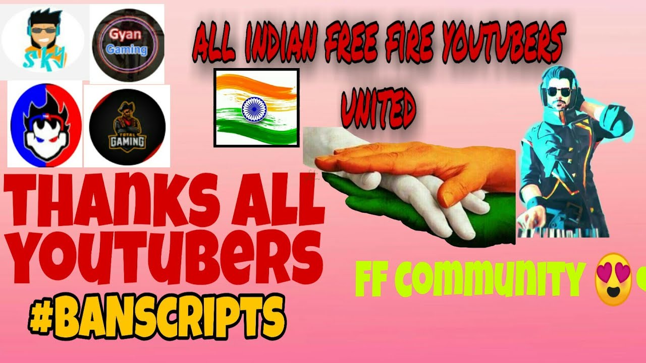 All youtubers of indian free fire community are united now..what's the ...