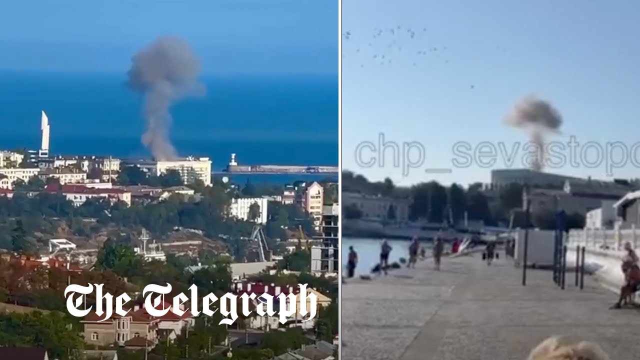 Explosion rocks Russia Black Sea fleet headquarters in Crimea - YouTube