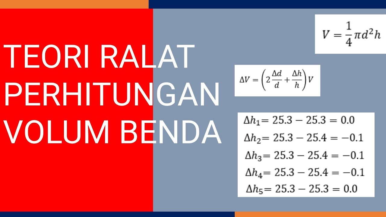 Teori Ralat Ketidakpastian Pengukuran Volum Silinder - YouTube