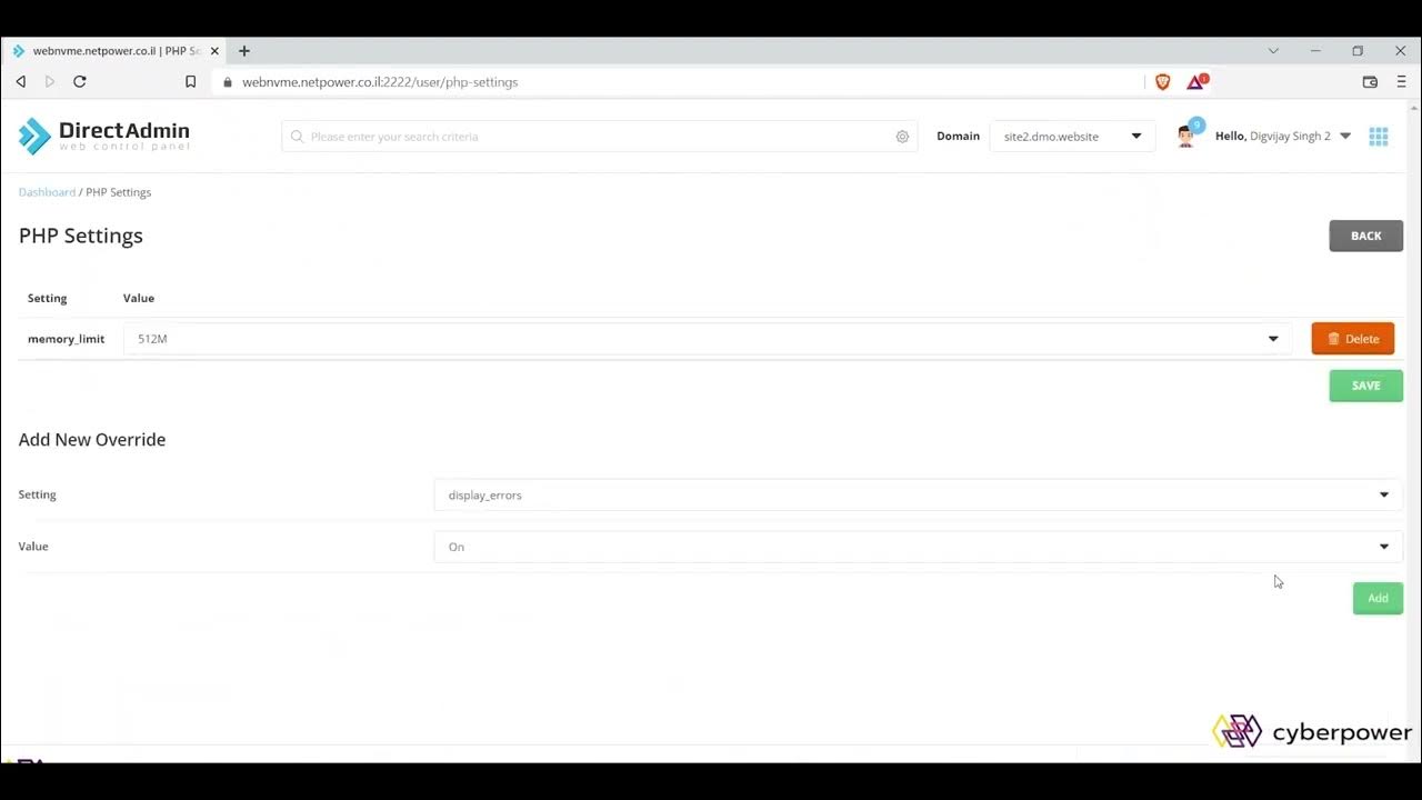 How to Enable or Disable PHP's display_errors in DirectAdmin - Voxfor - YouTube