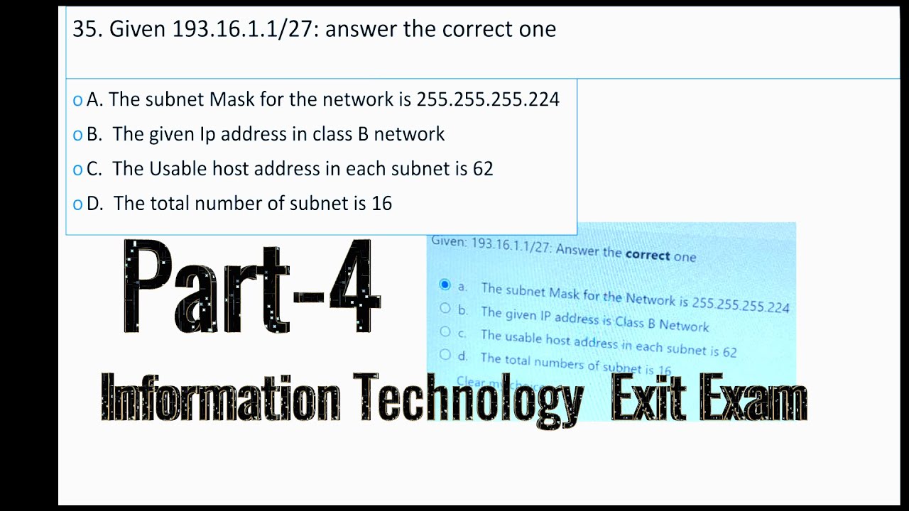 Exit exam for information technology 2016 E.C | part-4 - YouTube