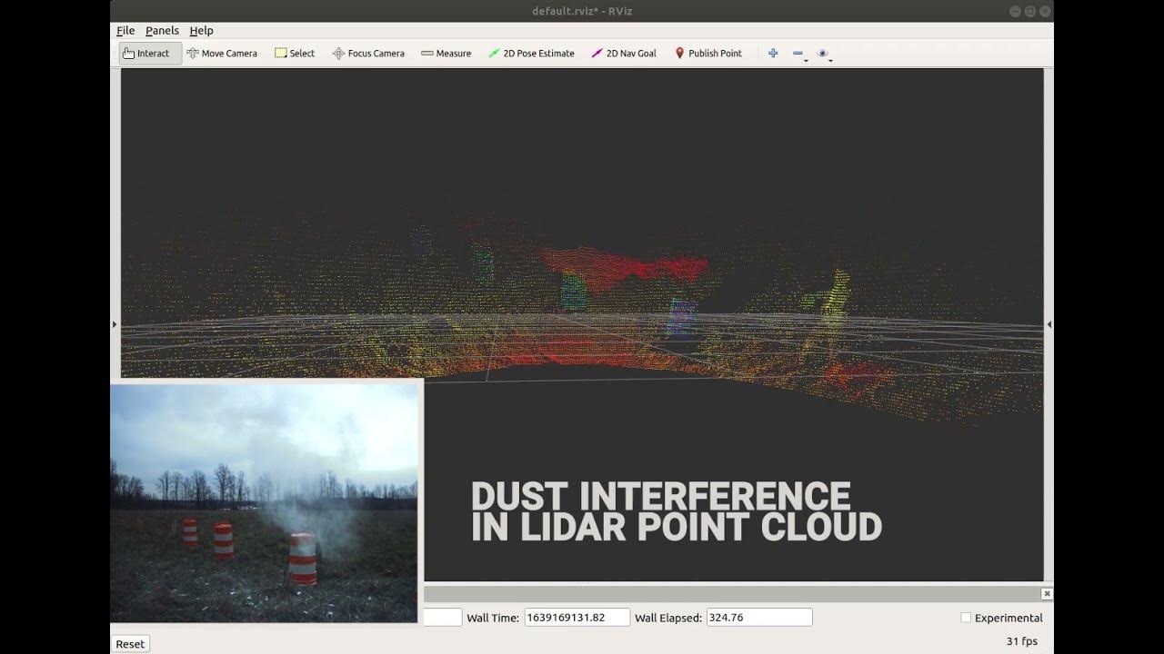 Testing Dust Interference in LiDAR Point Cloud - YouTube