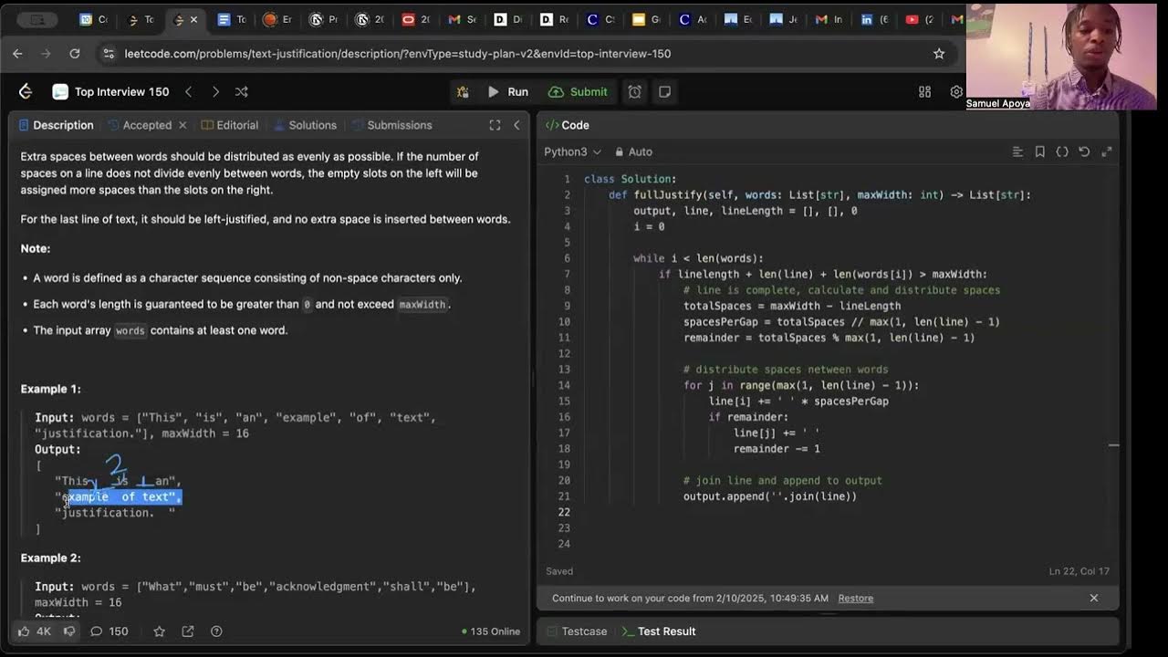 LeetCode 68. Text Justification - YouTube