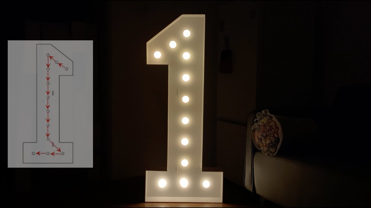 EUFONY 4FT Light Up Marquee Number 1 Assembly Tutorial, Mosaic Number ...