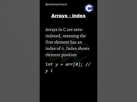 32 Arrays index #c #Shorts #indiantechnoera - YouTube