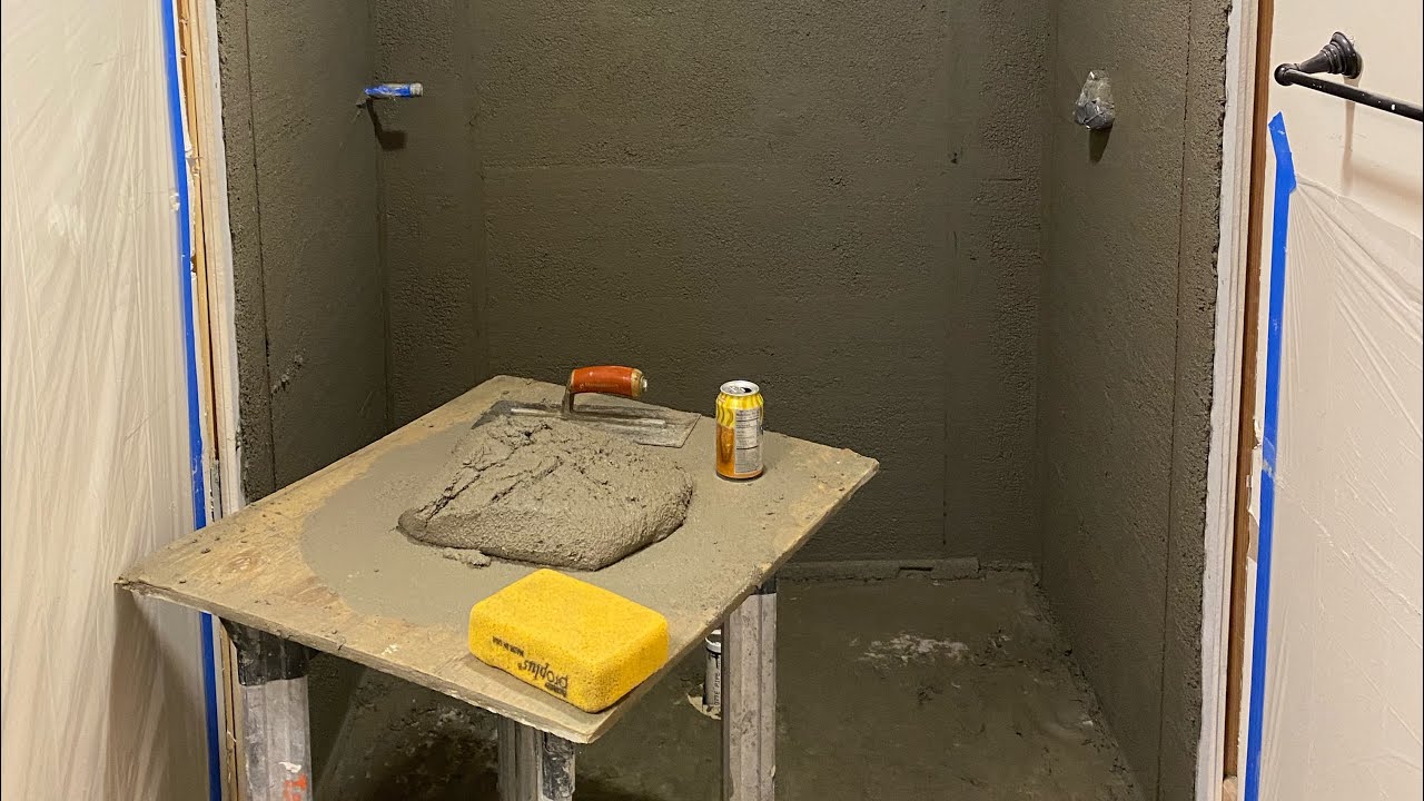 Floating a mud shower over a scratch coat - YouTube