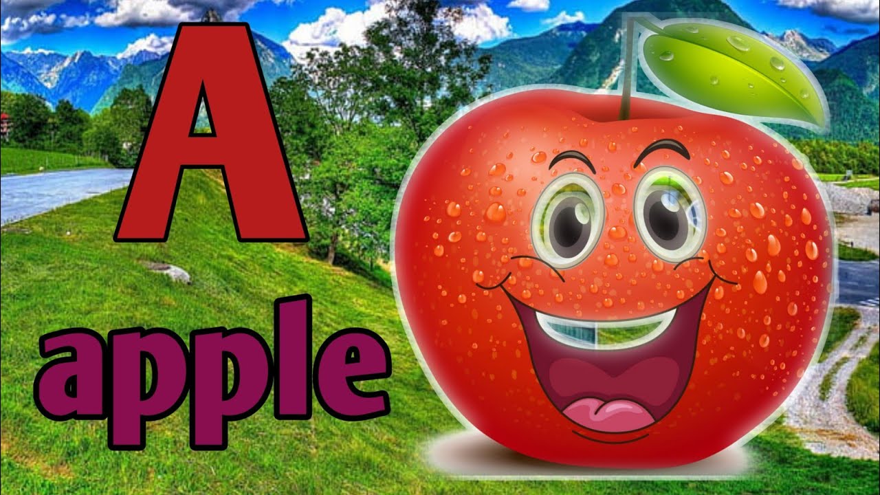 Apple with two words|Phonic song|A se anar| English alphabets|A for ...