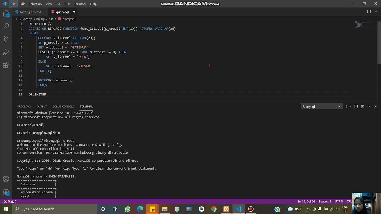 Stored Function dan Stored Procedure dengan MariaDB || SBD-Tugas4 - YouTube