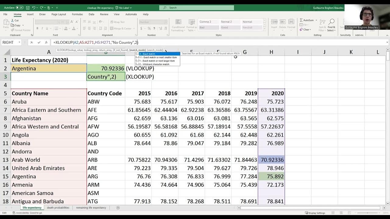 ACST1052 Excel Demo: XLOOKUP() function - YouTube
