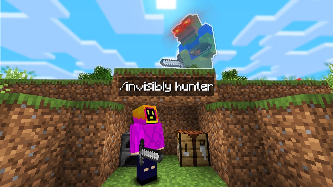 Minecraft Manhunt BUT The Hunters Are Invisible! - YouTube