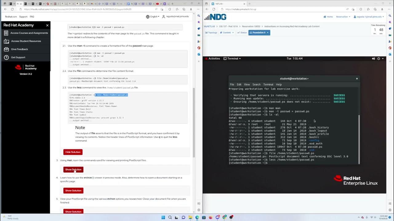 Lab 4: Getting Help in Red Hat Enterprise Linux - YouTube