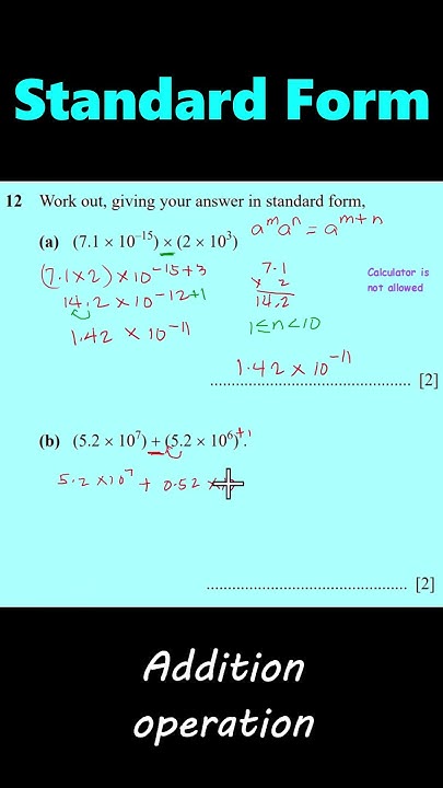 How to write a number in standard form? Addition of numbers in std form ...