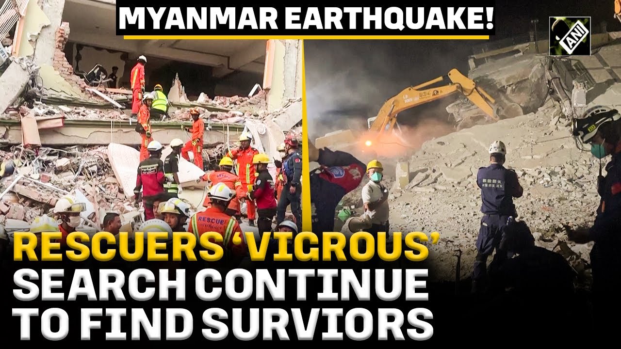 Rescue teams continue vigorous search for survivors between toppled ...