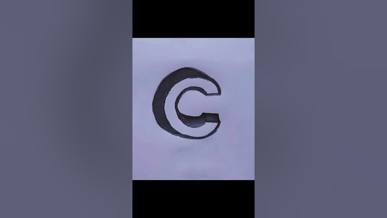 How to draw letter c in Lowercase 3D | 3D Lowercase Alphabet drawing ...